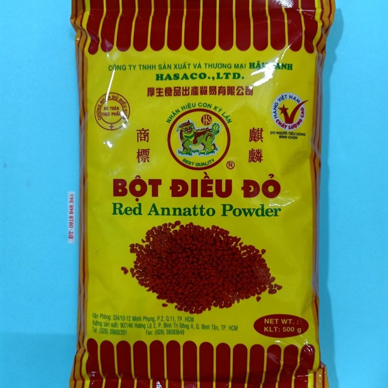 Bột Điều Đỏ 500g. Dùng Dùng để thắng lấy dầu lấy màu, nấu cà ri